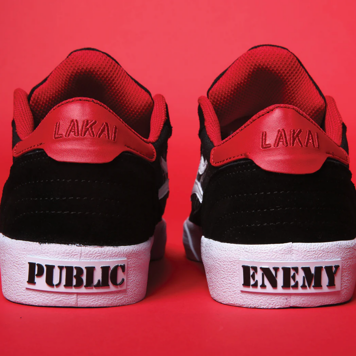LAKAI X PUBLIC ENEMY CAMBRIDGE SKATE SHOES - BLACK/RED – No Chaos